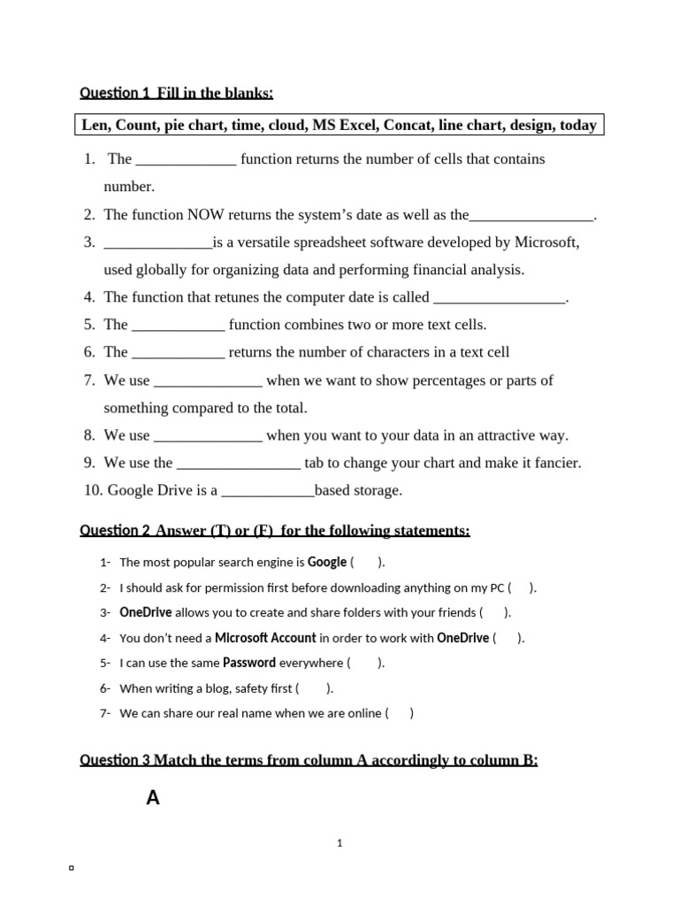Grade 6 Worksheet Answer Key | PDF | Databases | Microsoft Excel