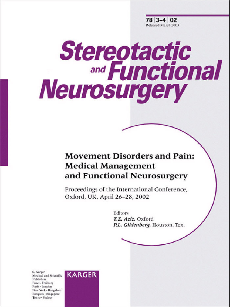 Stereotactic and Functional Neurosurgery_ Movement Disorders and Pain_ Medical Management and ...