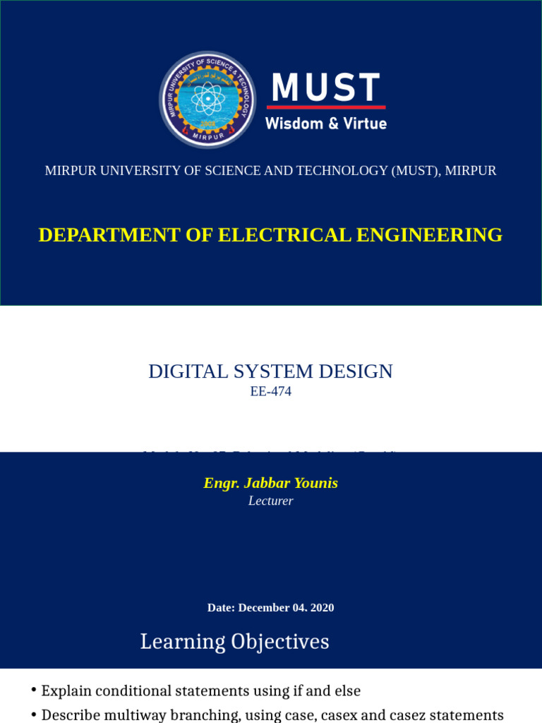 Digital System Design-Module07-Behavioral Modeling (Cont'd) | PDF ...
