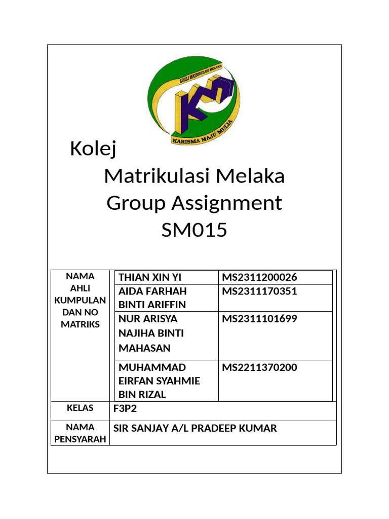 Front Page GP Assign Sm015 | PDF