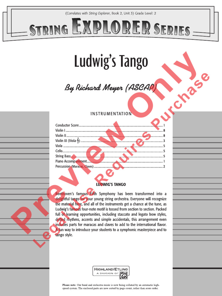 Ludwig S Tango - Score Strings - Level 2 | PDF