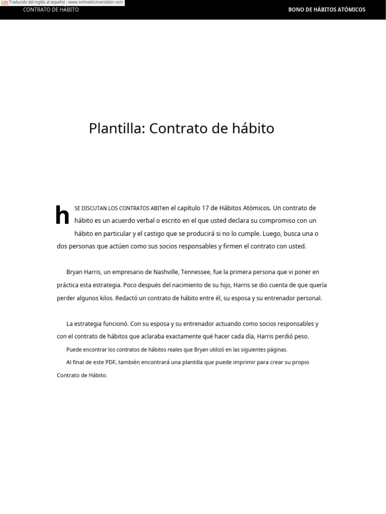 Habit+Contract en Es | PDF | Dieta