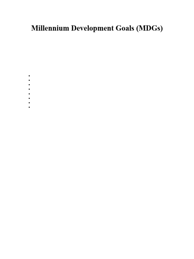 Millennium Development Goals | PDF