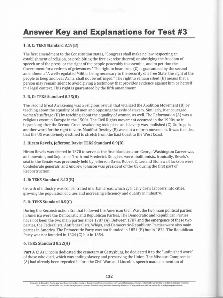 STAAR Practice Test 3 2025 KEY | PDF