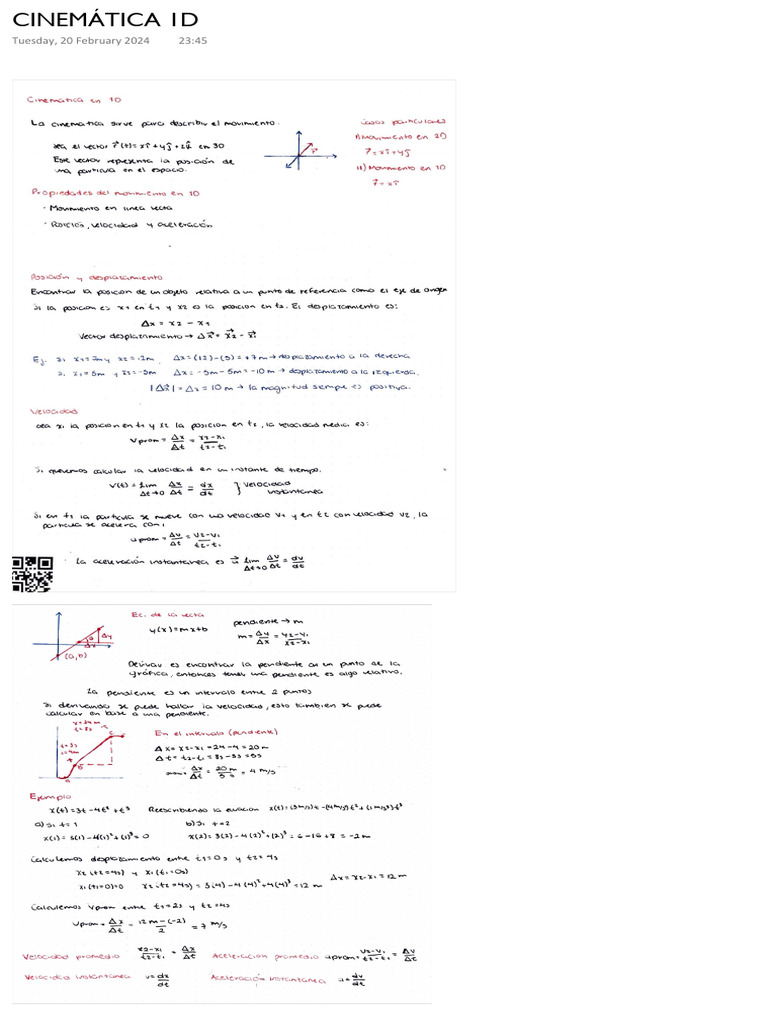 Cinemática 1D | PDF