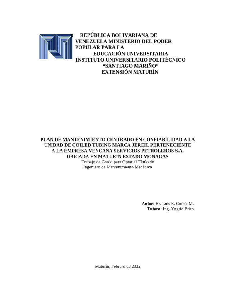 Trabajo de Grado Luis Conde Corregido | PDF | Ingeniería de ...
