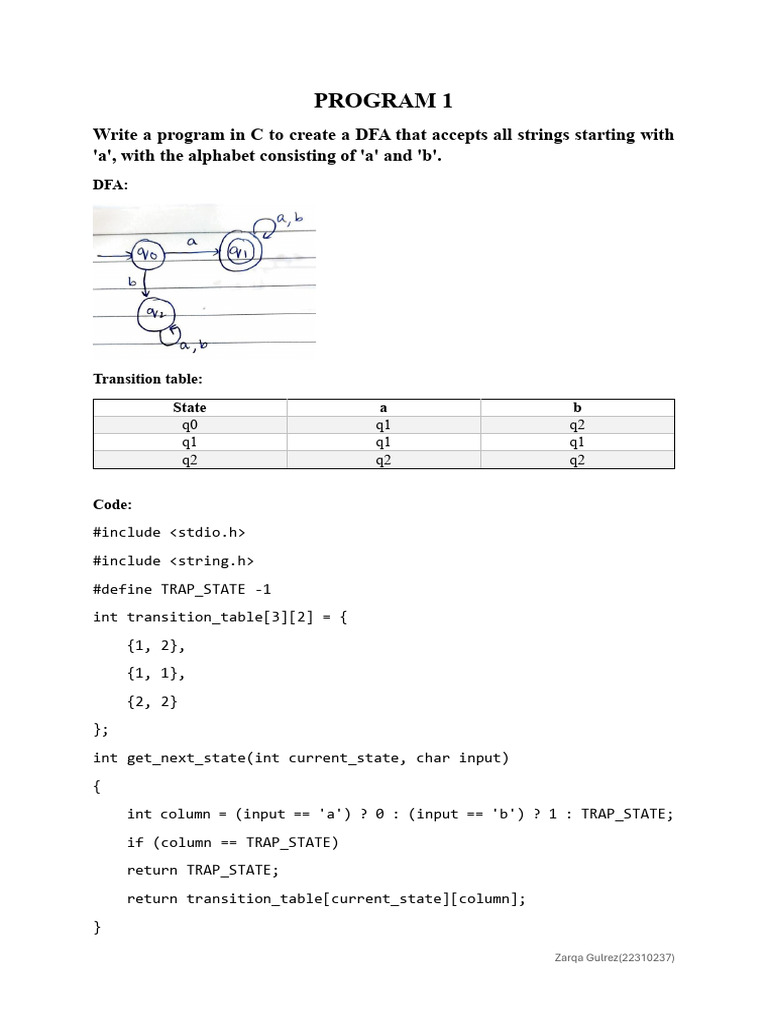 Assignment1 Compiler Lab | PDF