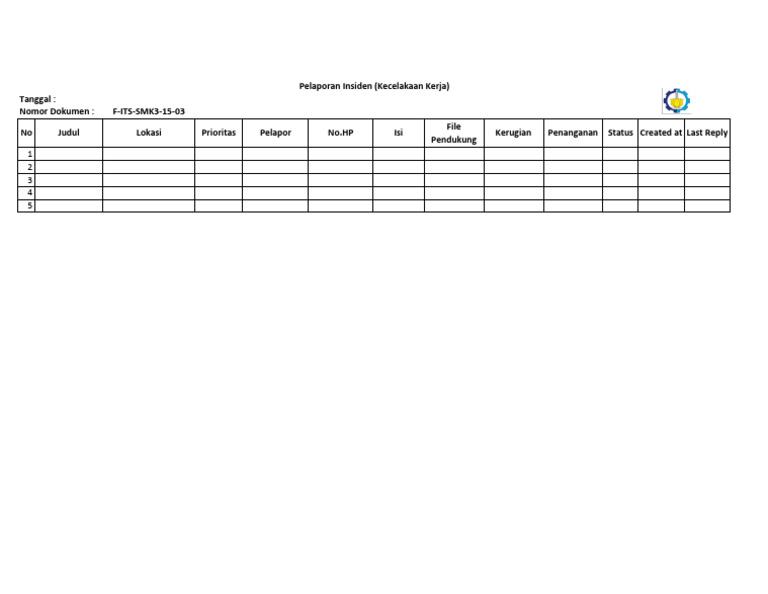 Contoh Form Pelaporan Insiden | PDF