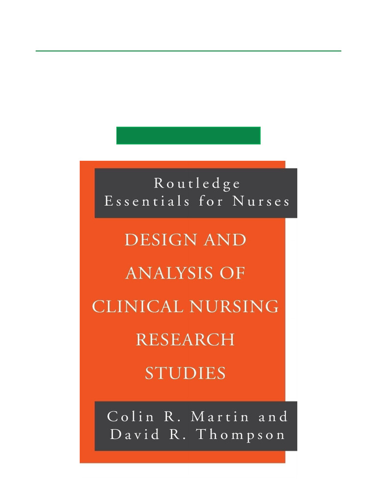Design and Analysis of Clinical Nursing Research Studies FULL PDF DOCX ...