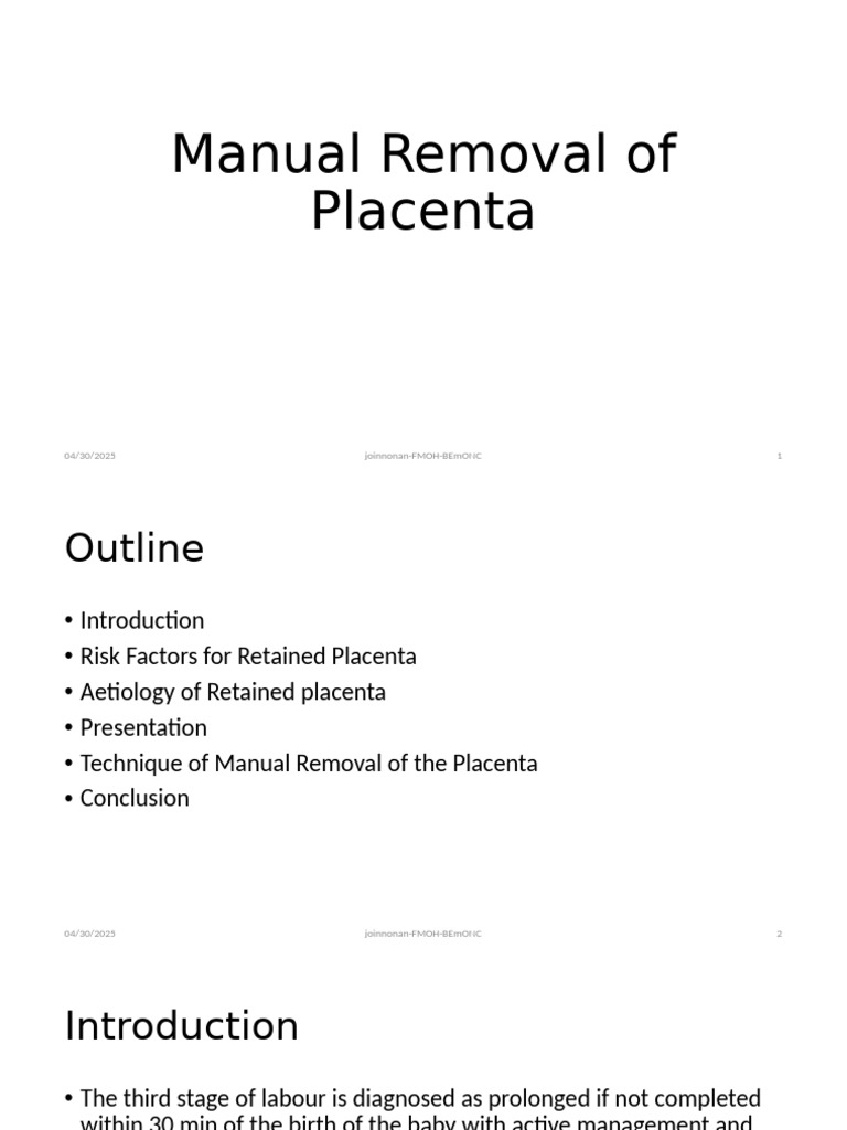 Manual Removal of Placenta-1 | PDF | Uterus | Childbirth