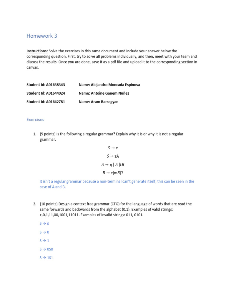 Homework 3-1 | PDF | String (Computer Science) | Metalogic