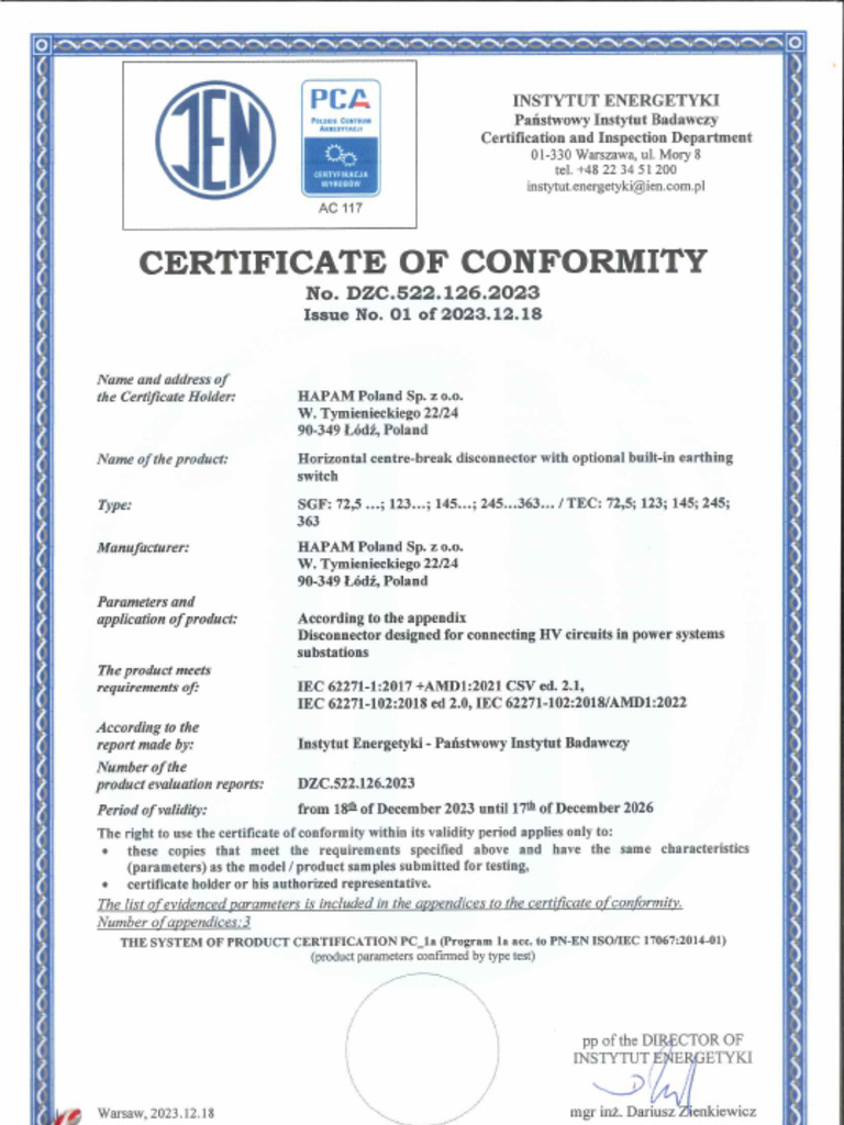 Certificate Ien SGF 2024 | PDF