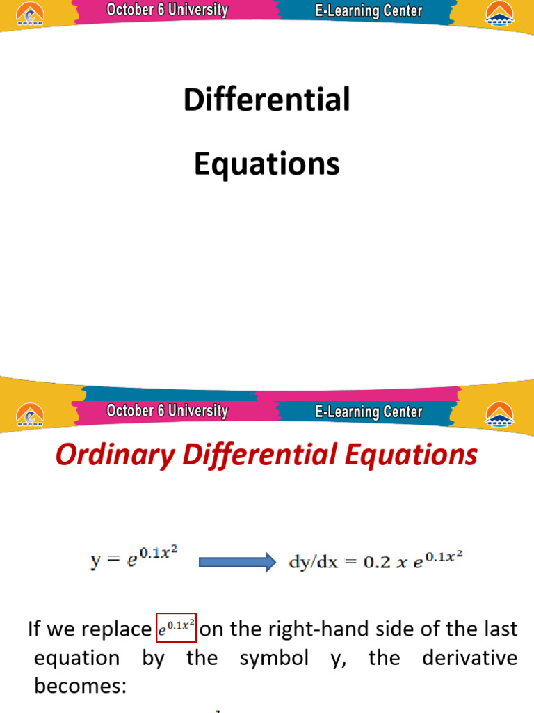 1-Ordinary Differential Equation | PDF | Ordinary Differential Equation | Derivative