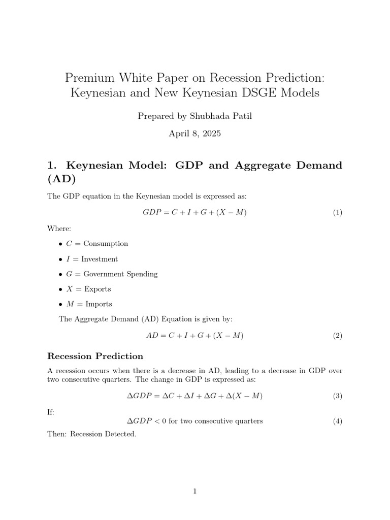 Recession Prediction Models Explained | PDF | Recession | Inflation