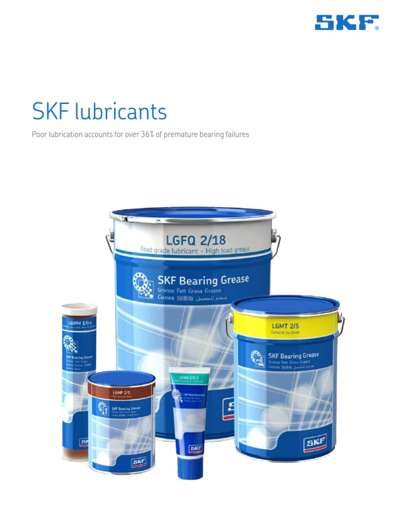 SKF Lubricants Grease Selection Chart | PDF | Bearing (Mechanical) | Lubricant