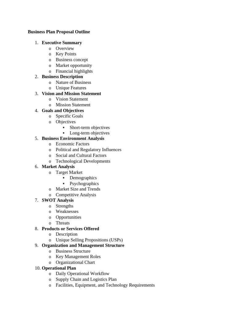 Business Plan Proposal Standard | PDF
