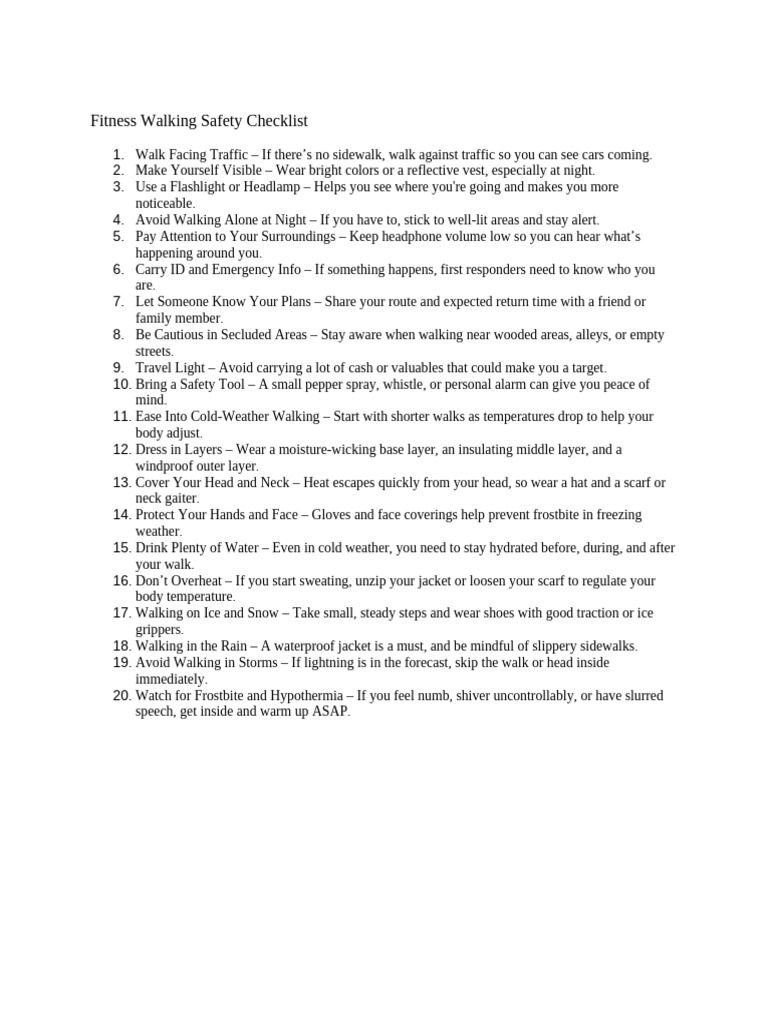 Fitness Walking Safety Tips | PDF