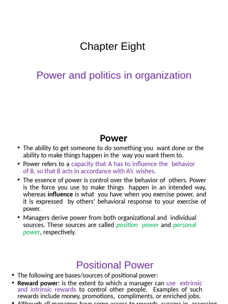 Power and Politics in Organizations | PDF | Power (Social And Political ...