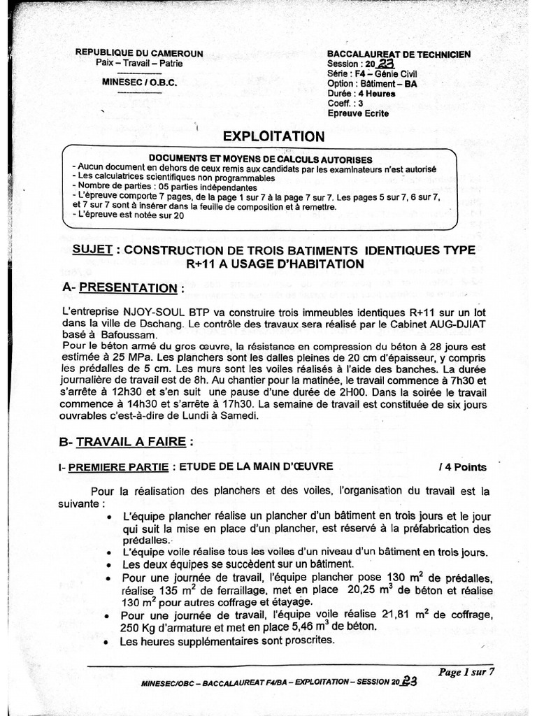 Exploitation Bac 2023 | PDF