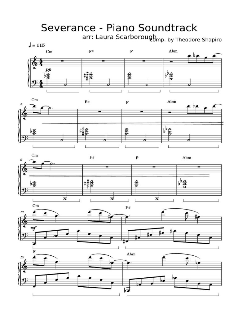 Theodore Shapiro-Severance Main Theme - Beginner | PDF