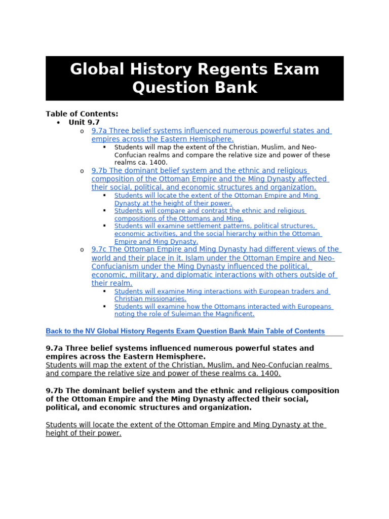 Global 9th Grade UNIT 7 Ottoman Empire and Ming Dynasty | PDF | Ottoman ...