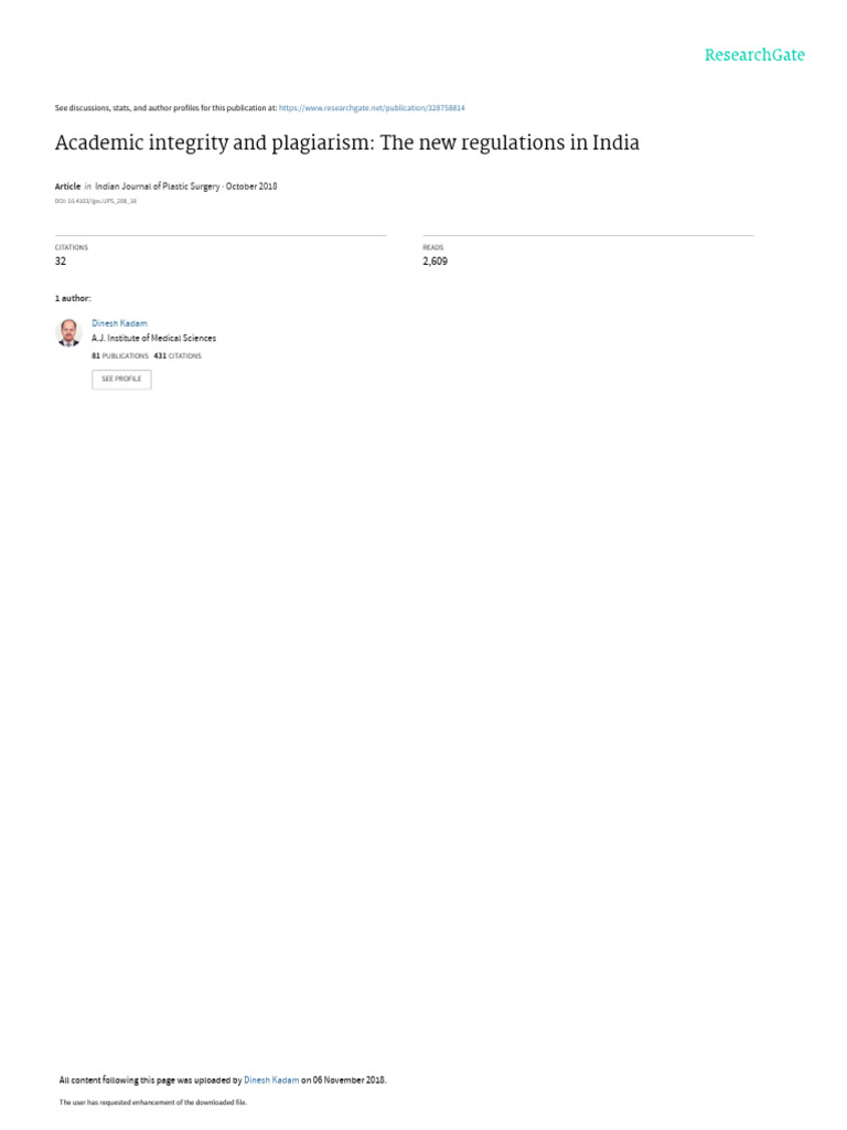 Academic Integrity and Plagiarism The New Regulations in | PDF | Plagiarism