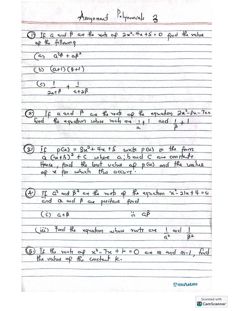 Polynomial Assignment 3 Pdf 0509