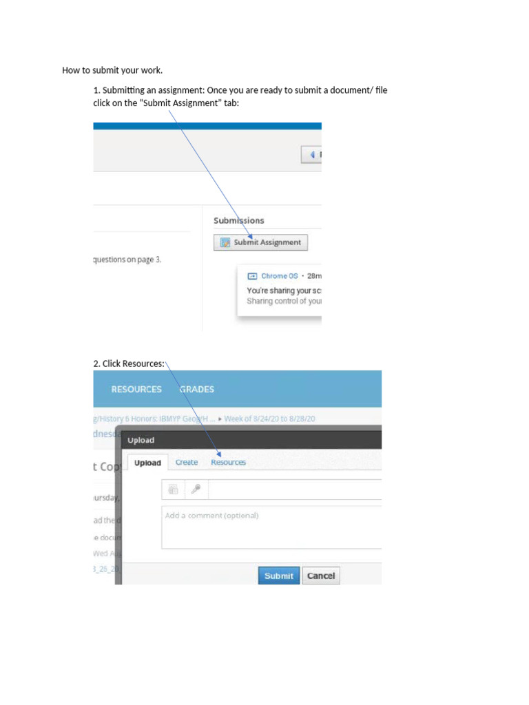 How To Submit A Word Document in Schoology | PDF