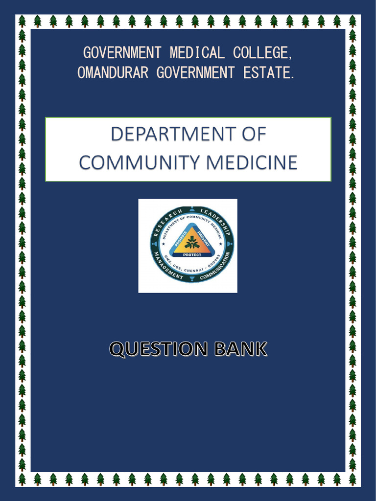 Community Medicine Question Bank | PDF | Preventive Healthcare | Public ...