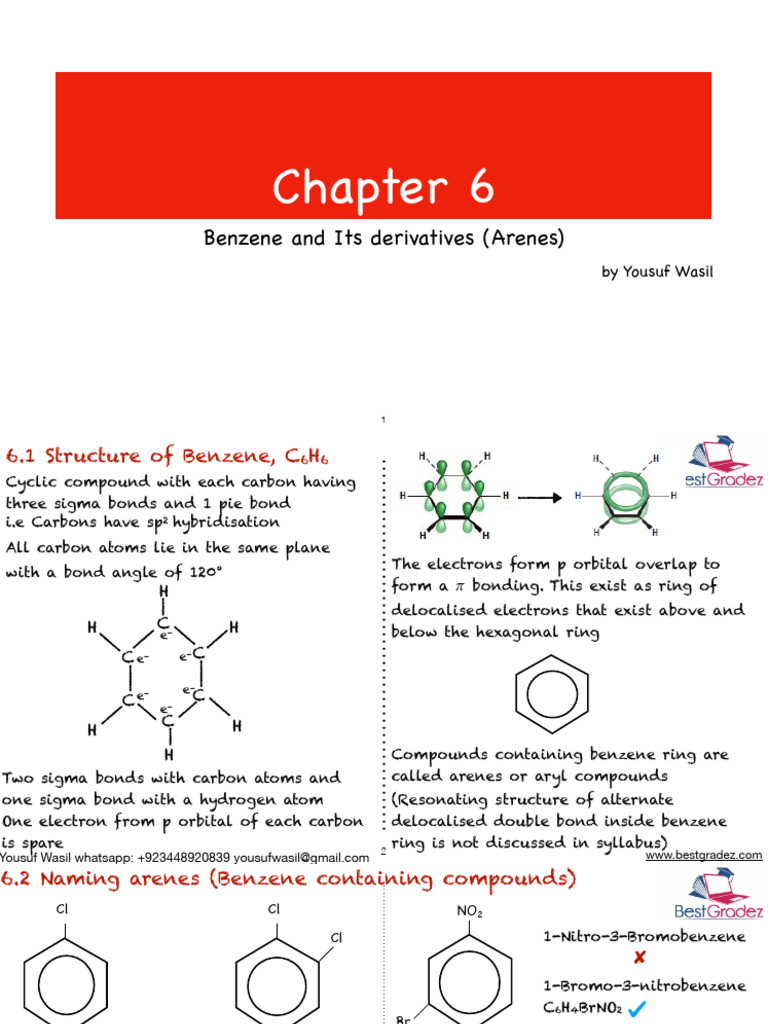 Chapter 6 Benzene and Its Derivatives Aryl Compounds | PDF | Methyl ...