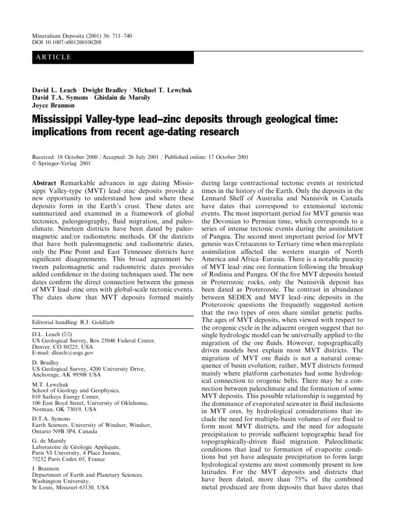 Leach Et Al. 2001 | PDF | Earth Sciences | Geology