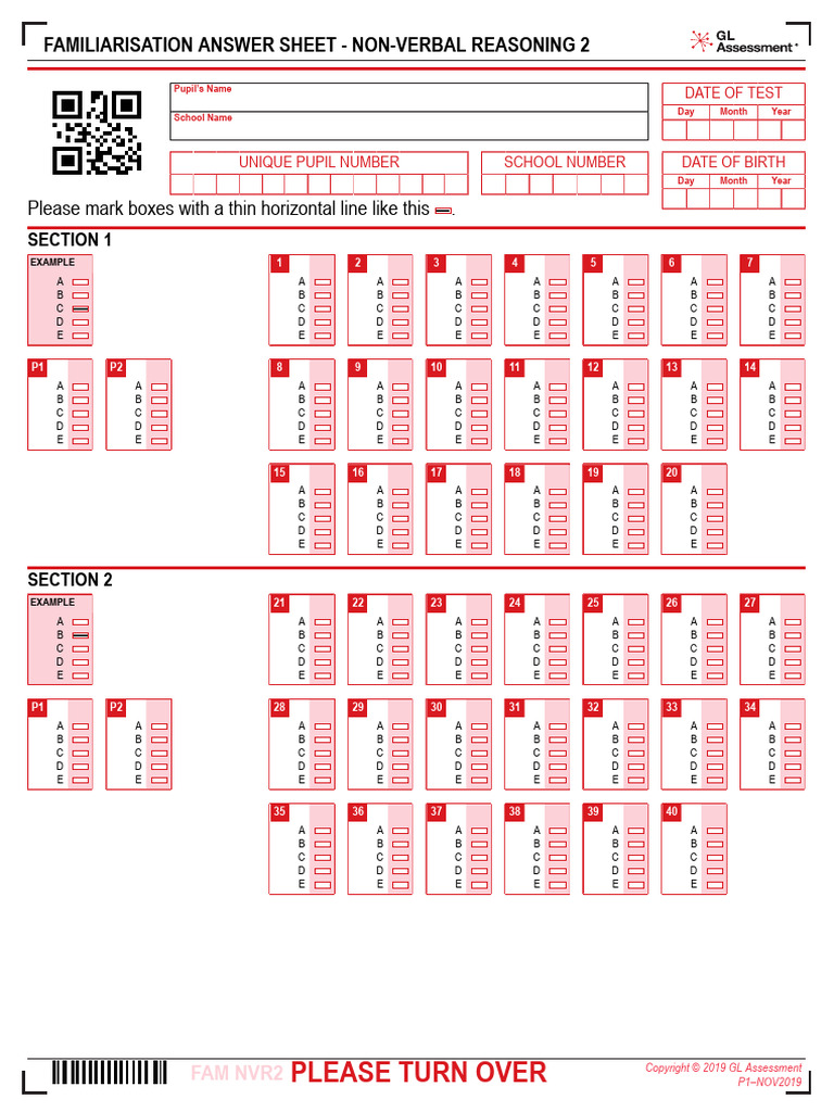 Non-Verbal Reasoning 2 Answer Sheet | PDF | Freedom Of Expression Law | Copyright Law