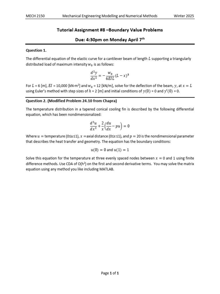 Tutorial Assignment 8 | PDF