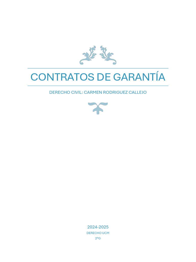 CONTRATOS DE GARANTÍA | PDF | Pagos | Garantía