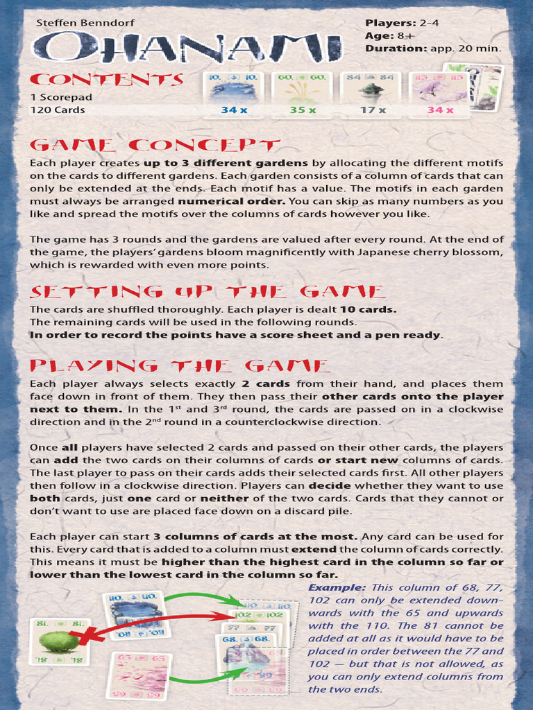 Ohanami Rules ENG | PDF