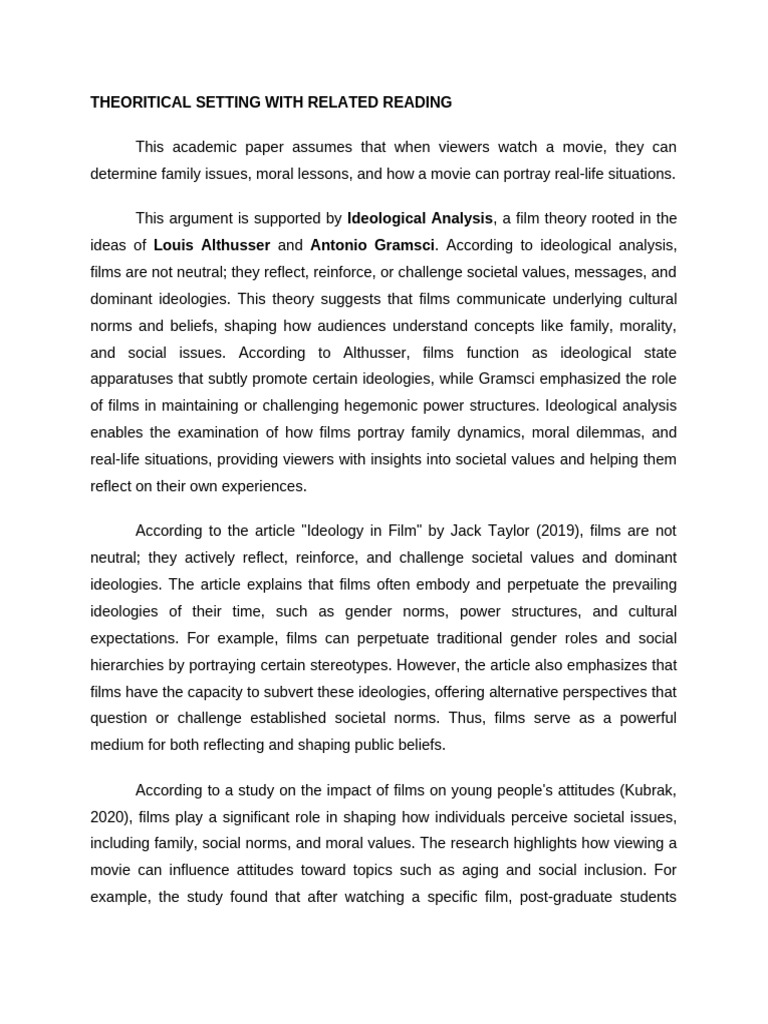 Theoritical Setting With Related Reading Final | PDF | Ideologies | Death