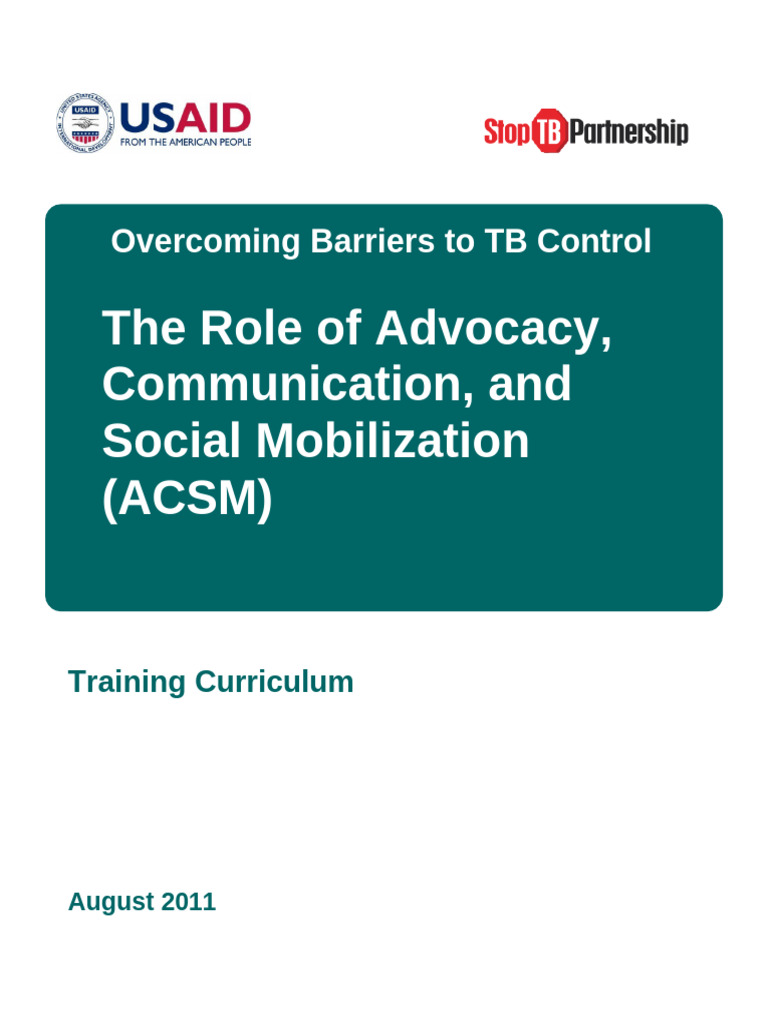 ACSM Training for TB Control Strategies | PDF | Tuberculosis | Non ...