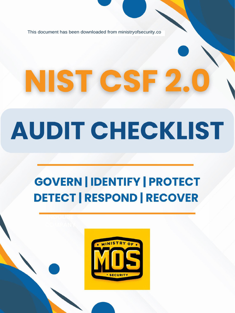 NIST CSF 2.0 Audit Checklist | PDF | Risk Management | Computer Security