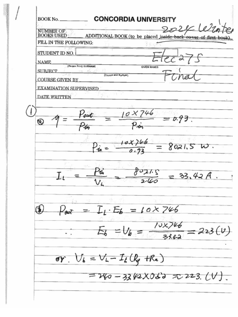 Elec 275 Winter 2024 Final Solution | PDF
