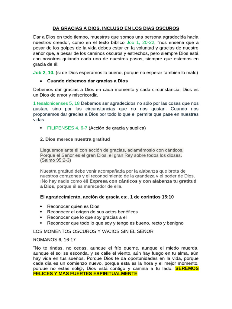 Da Gracias A Dios | PDF