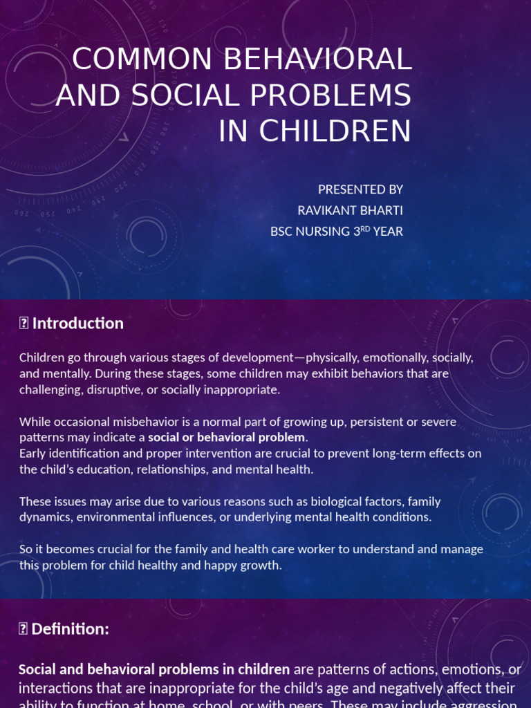 Common Behavioral and Social Problems in Children | PDF | Mental ...