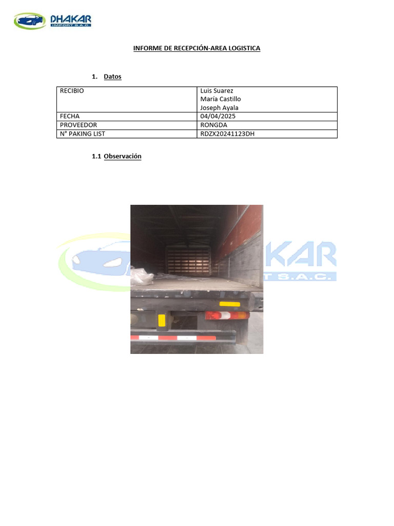 INFORME DE RECEPCIÓN_DESCARGA RONGDA 04042024 | PDF