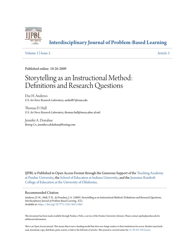 Storytelling in Instructional Methods | PDF | Constructivism ...