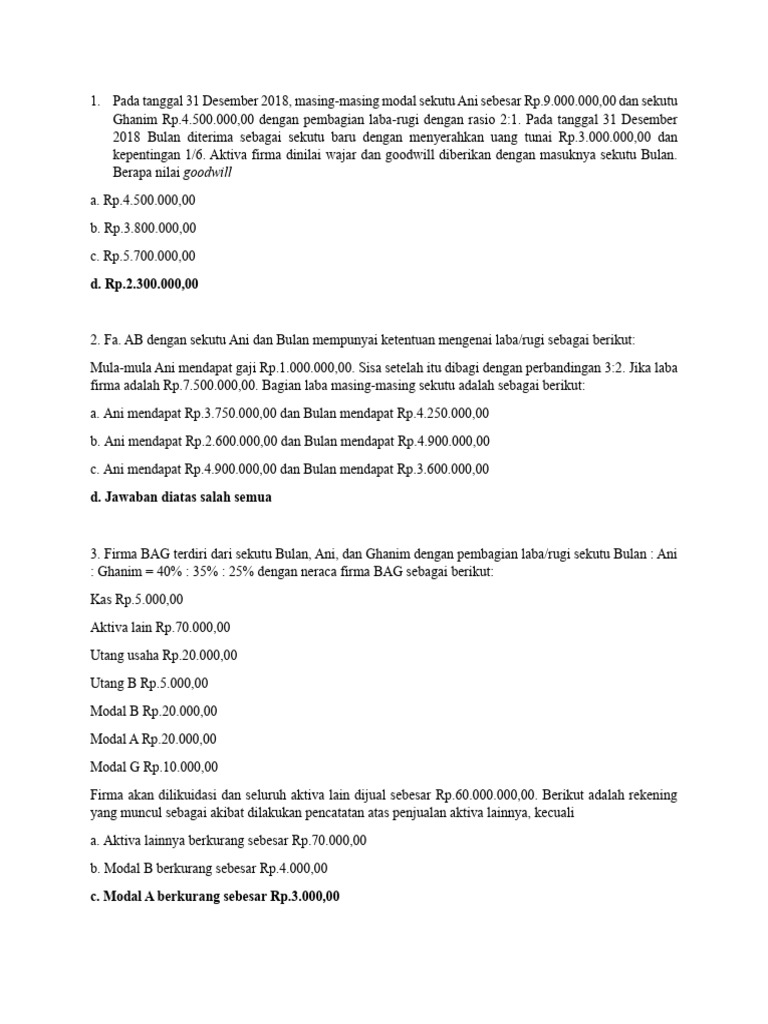 SOAL_KUIS_AKL 2A | PDF