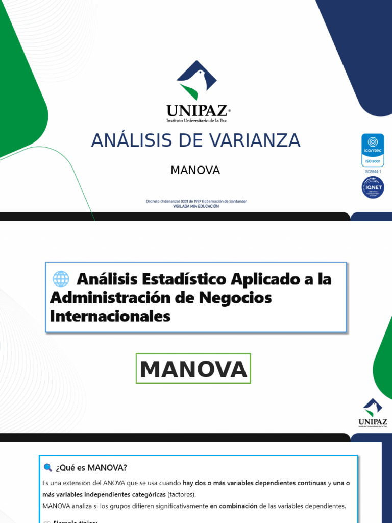 Análisis de varianza MANOVA | PDF