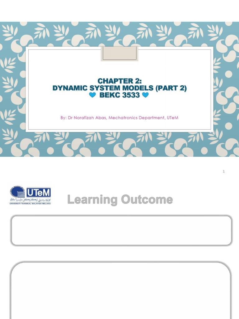 Dynamic System Models - Part 2 - Student | PDF | Control Theory | Electrical Network