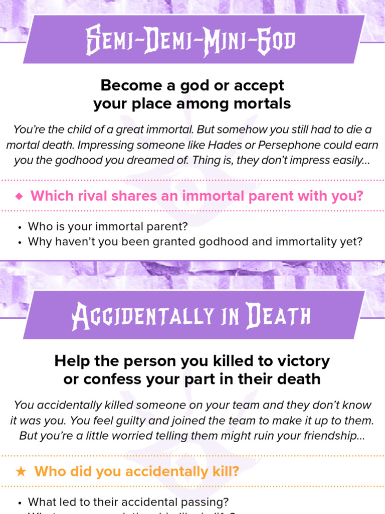 The Hadean Games - Traits and Condition Cards | PDF | Hades