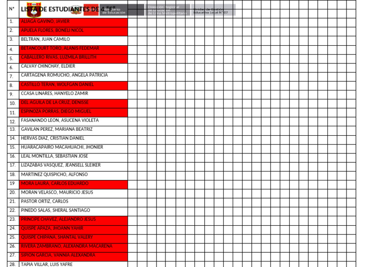 Lista de 4F - 2025 | PDF