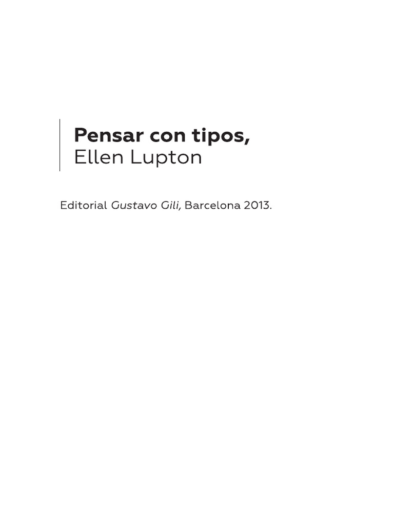 Pensar con tipos, Ellen Lupton - Jerarquías | PDF