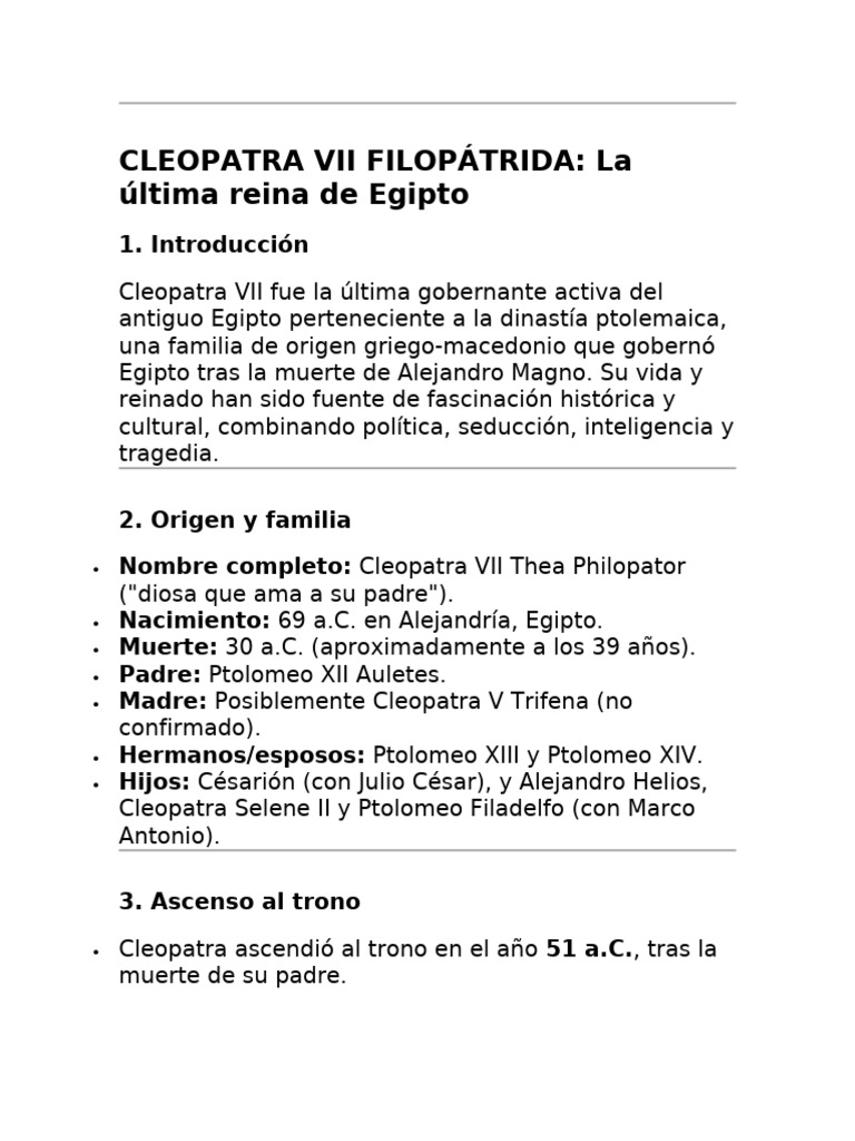 Cleopatra VII: Última Reina de Egipto | PDF | Cleopatra | Augusto
